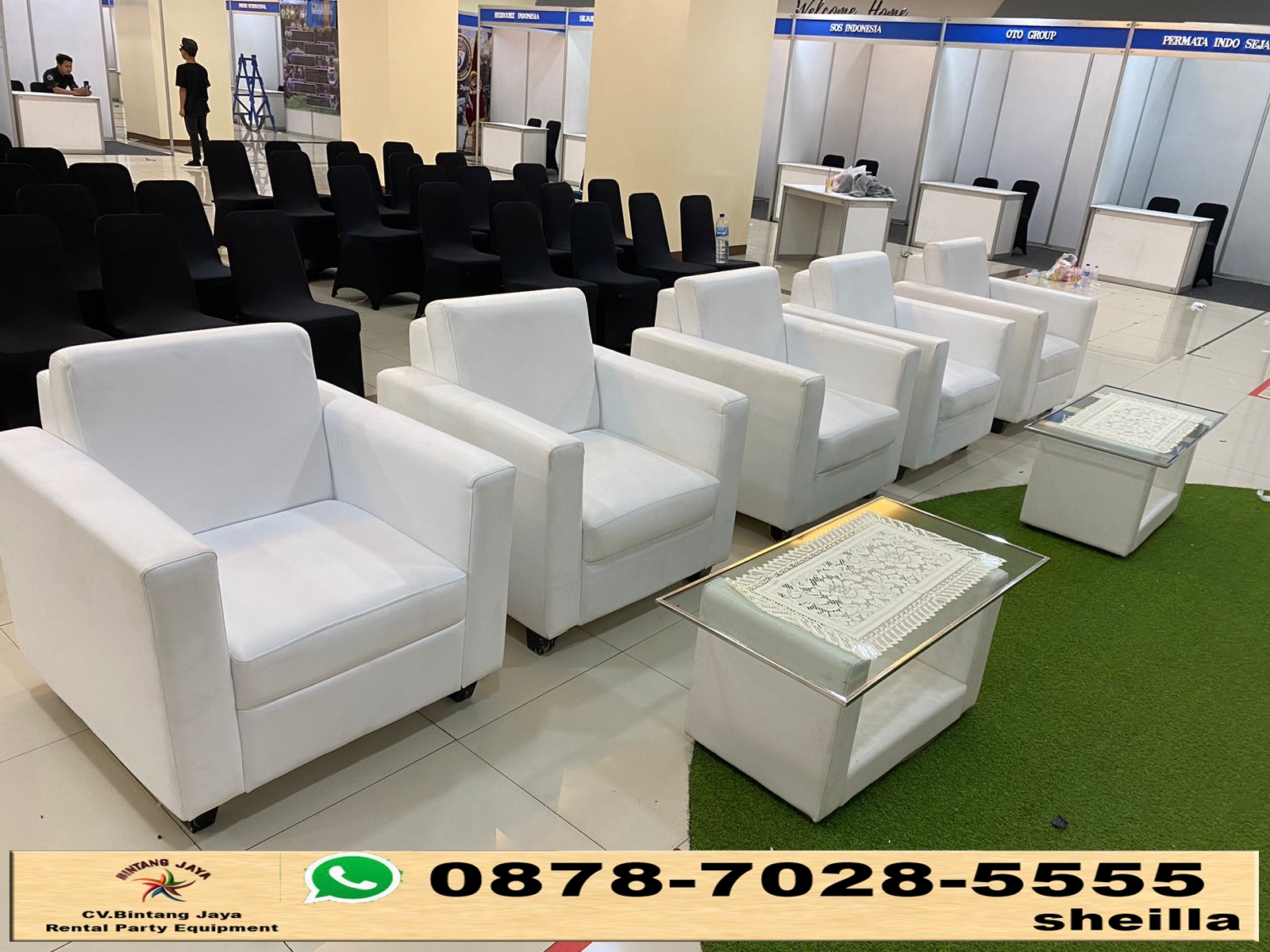 Sewa sofa type single seater putih Jakarta