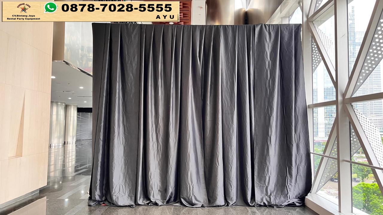 Pusat jasa sewa tirai hitam atau black curtain Jakarta